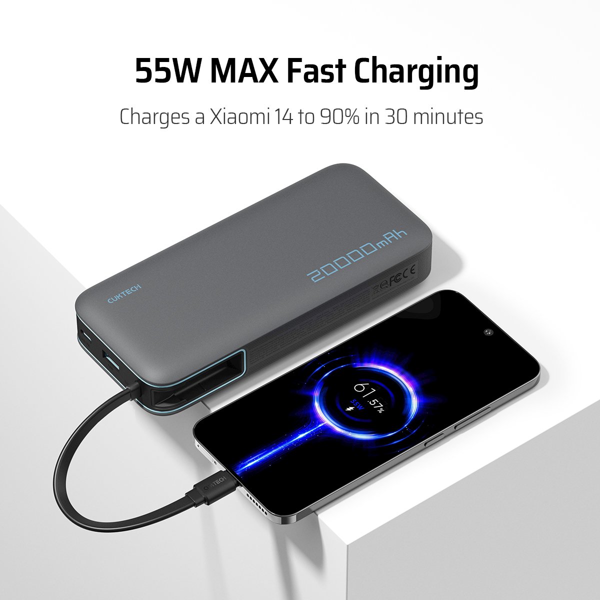 Cuktech PB200N Power Bank 20000mAh 55W USB Type-C Fast Charging - KiiP Wireless